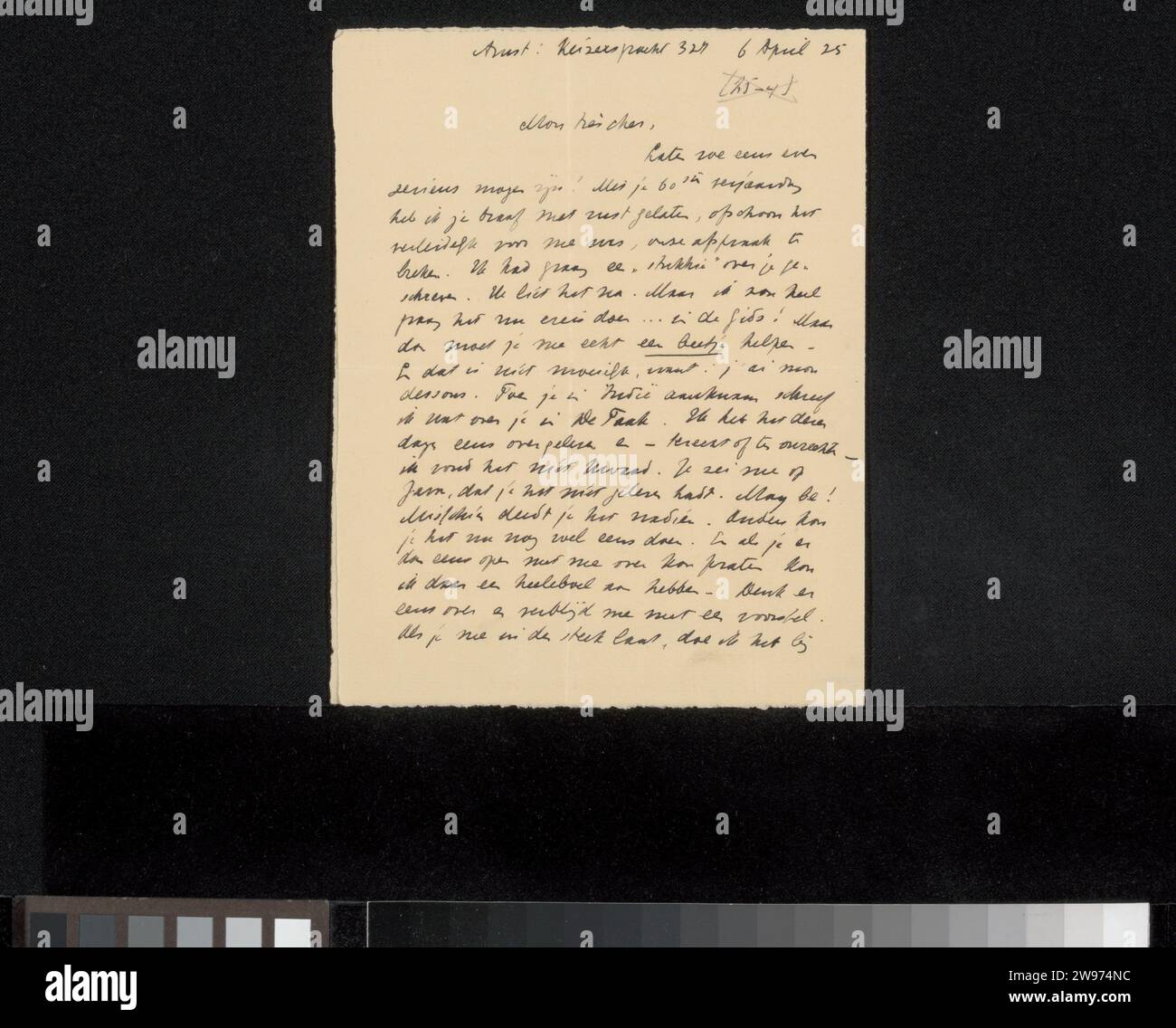 Letter to Isaac Israels, Jan Veth, 1925 letter Amsterdam paper. ink ...