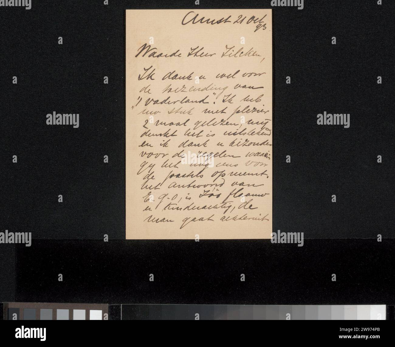 BRIEF AAN QUILPIP SPIRTS, THROUGHER REDUARY, 1893 letter Amsterdam ...