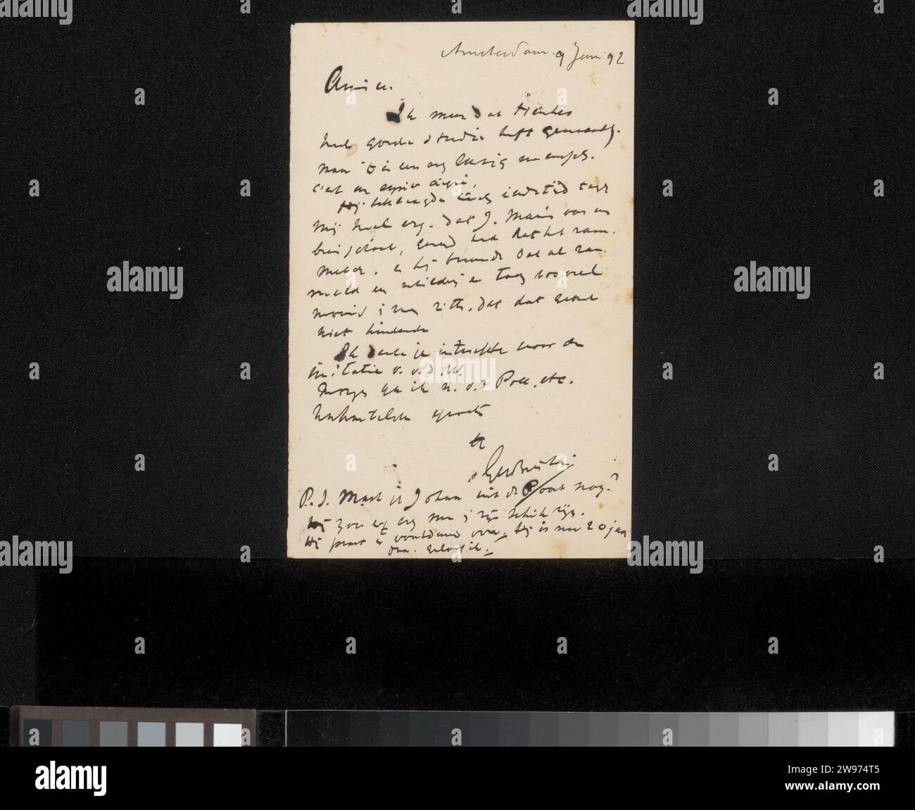 Letter to Jan Veth, George Hendrik Breitner, 1892 letter Amsterdam ...