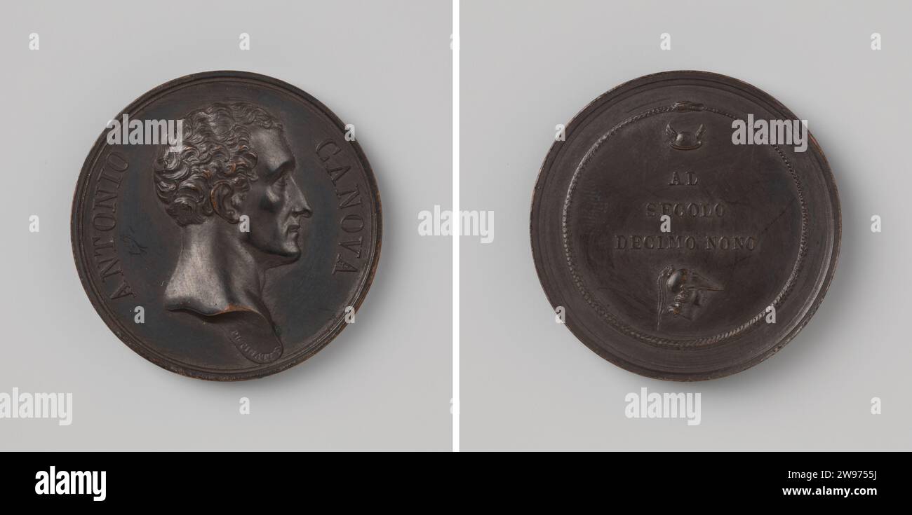 Antonio Canova, sculptor, Francesco Puttinati, 1806 history medal ...