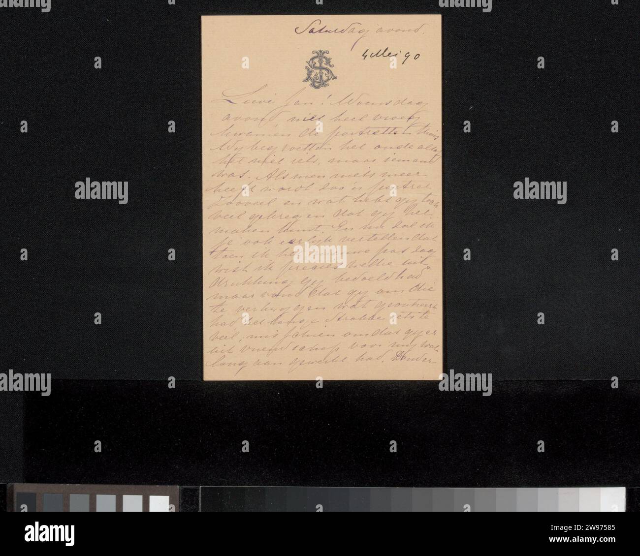 Letter to Jan Veth, Jacoba Cornelia Jolles-Singels, 1890 letter paper ...