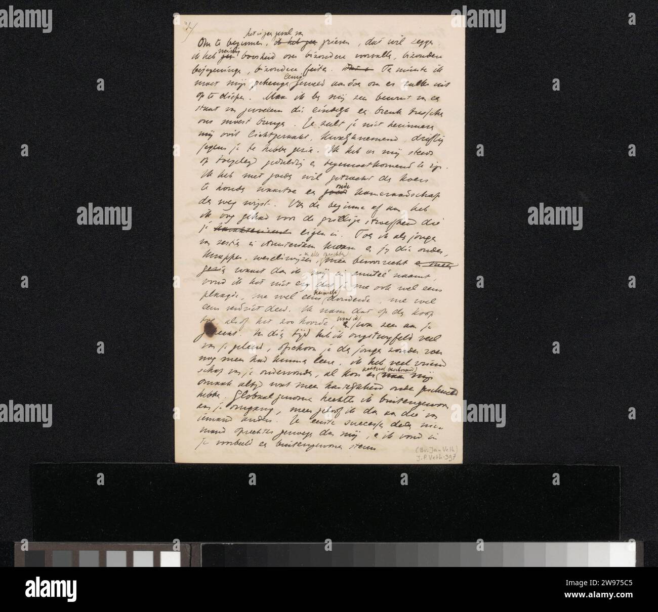 Letter to Willem Witsen, Jan Veth, in or Before 1896 letter paper. ink ...