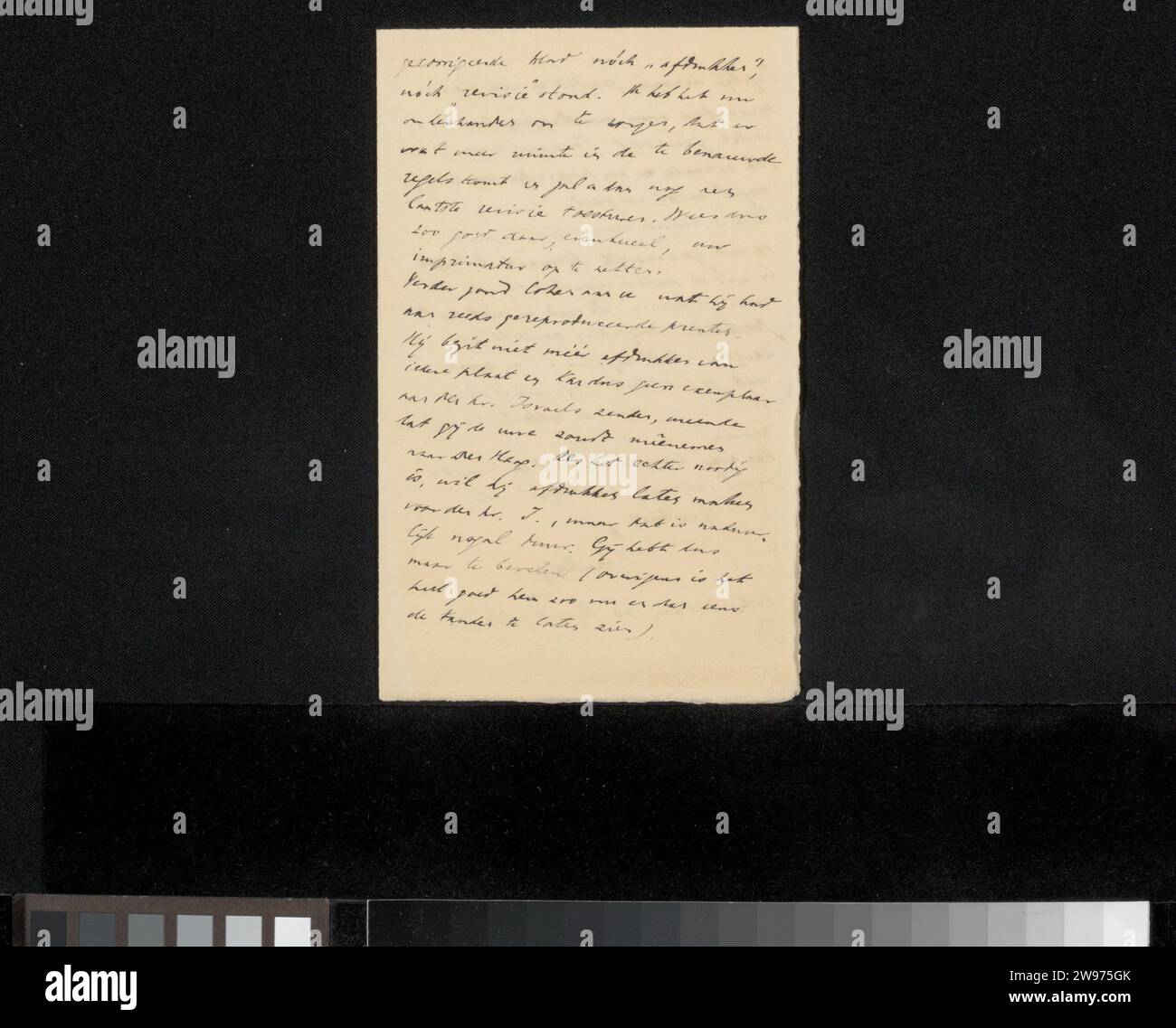 Letter to Jan Veth, Jan Kalff, 1903 letter Amsterdam paper. ink writing ...