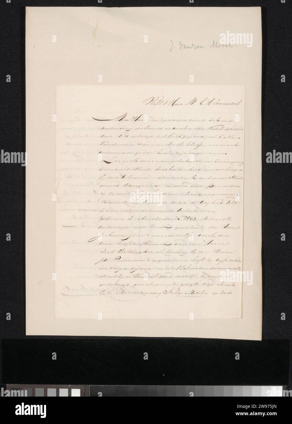 Letter to Christiaan Immerzeel, Izaak Vaarzon Morel, 1842 letter ...