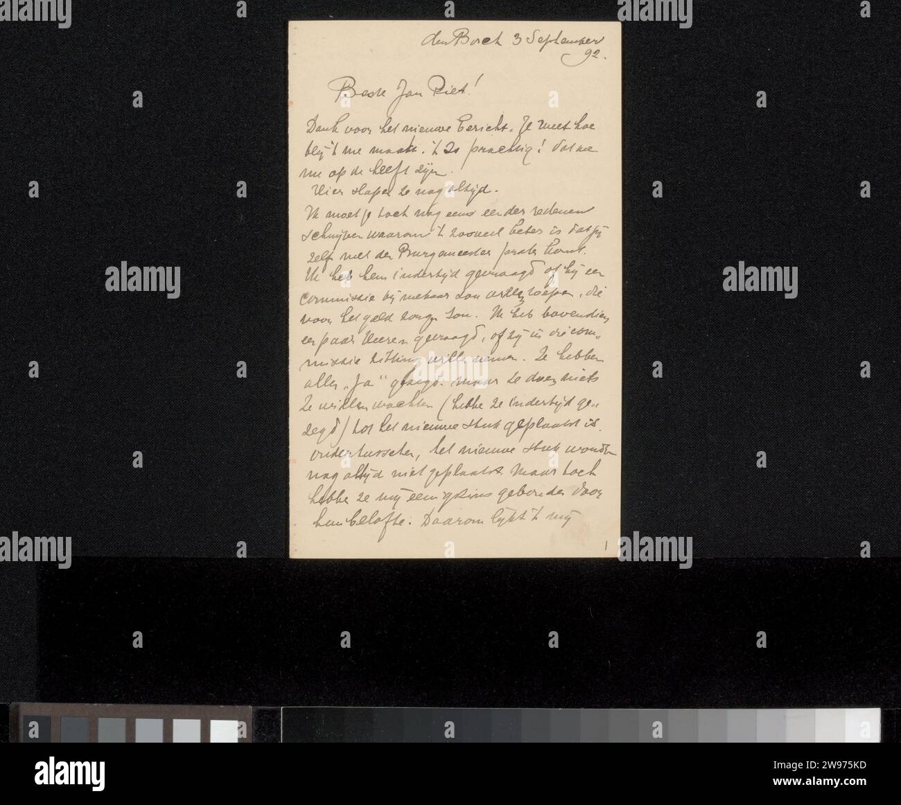 Letter to Jan Veth, Antoon Derkinderen, 1892 letter the Bosch paper ...