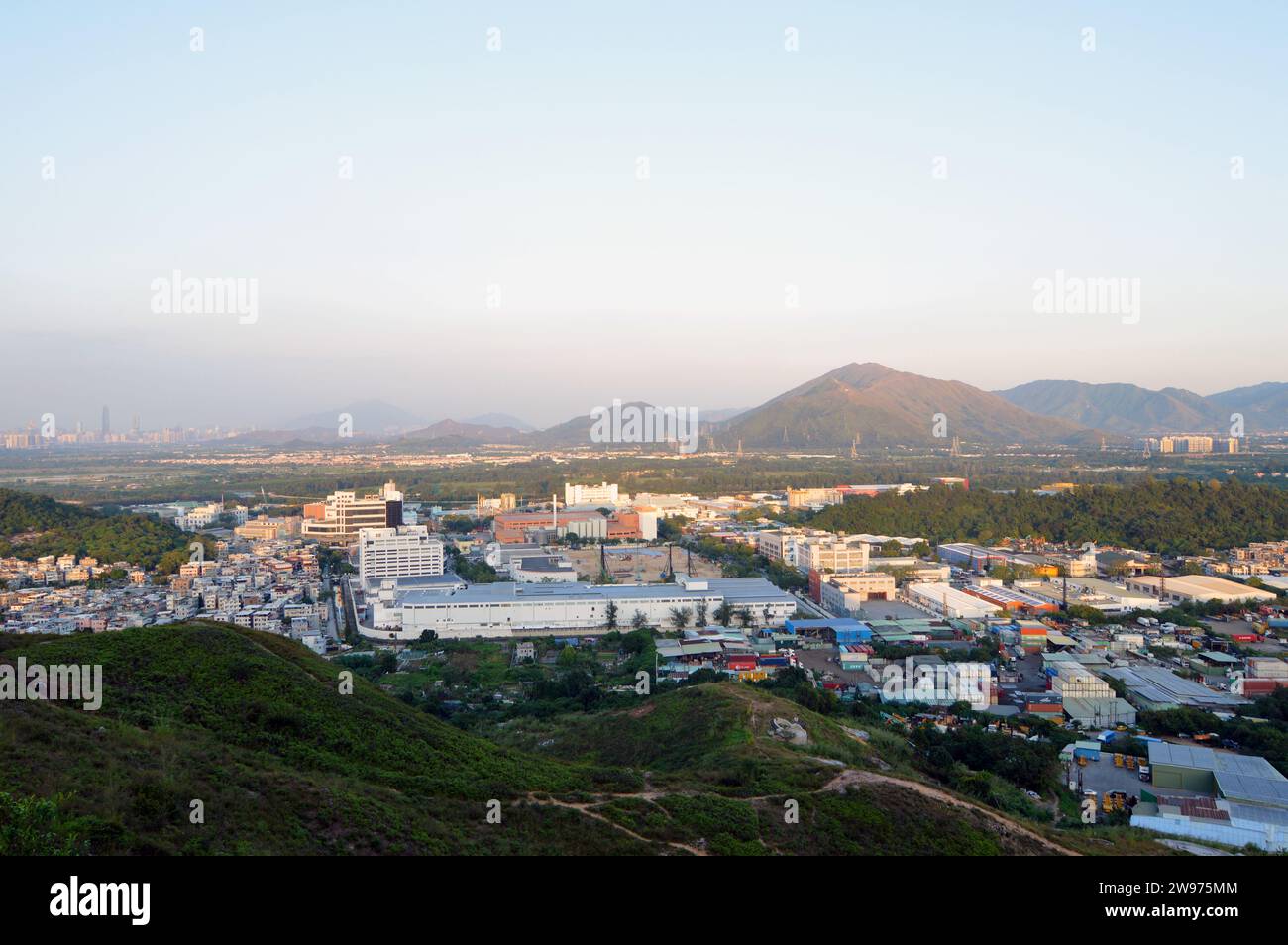 High-level view of the Yuen Long Industrial Estate (元朗工業邨) in the New ...