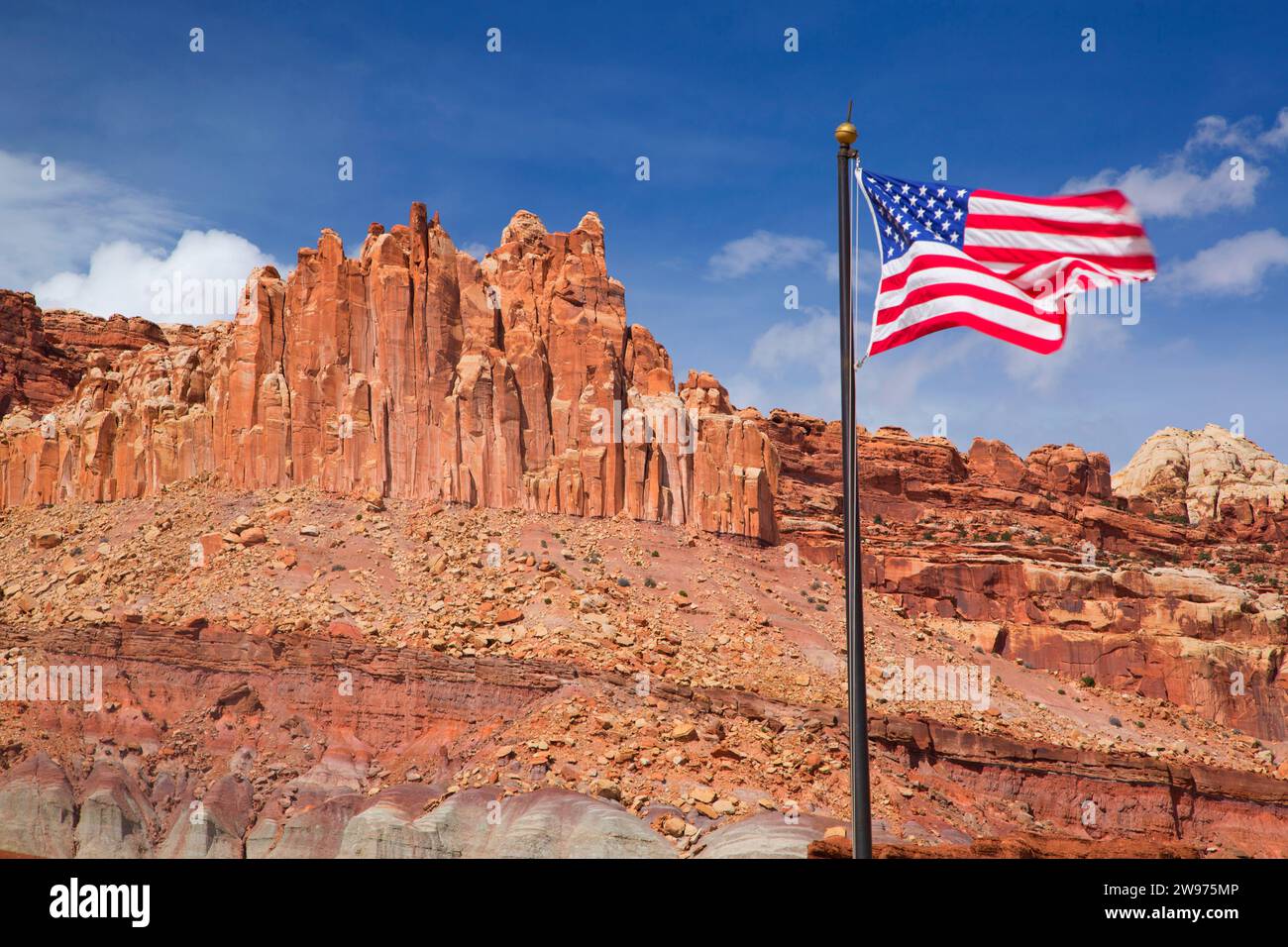 Visitor Center flag, Capitol Reef National Park, Utah Stock Photo - Alamy
