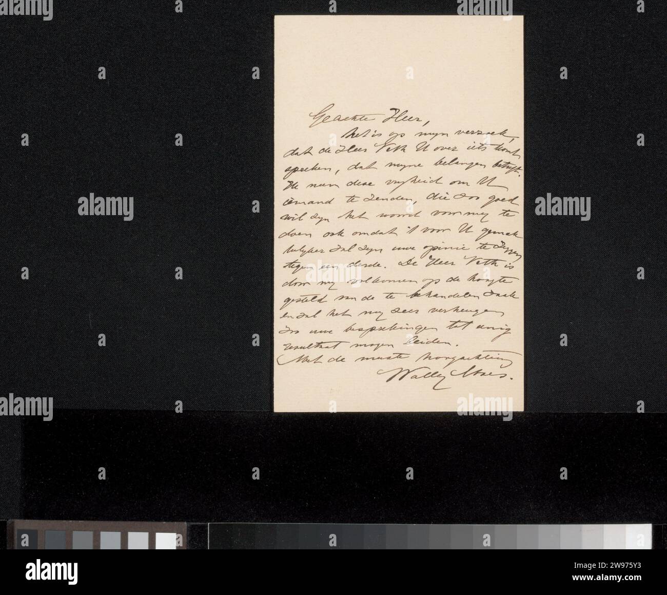 Letter to Bartholomeus Lambertus Voskuil, Wally Moes, 1876 - 1918 ...