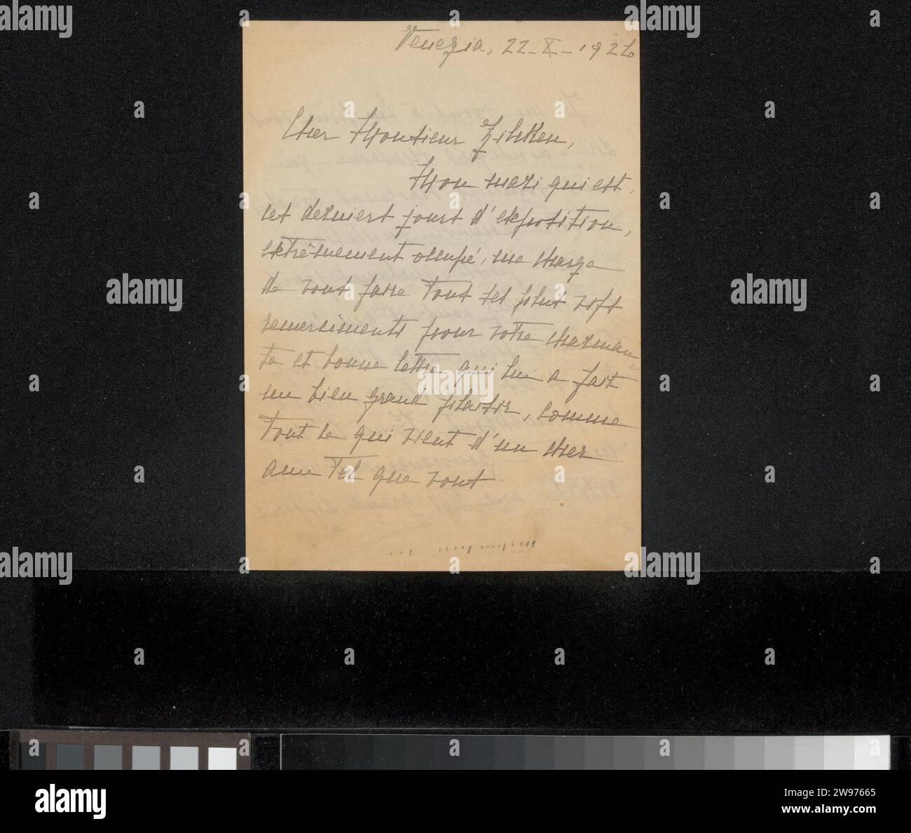 Brief Aan Philip Zilcken, Anna Pica-Marazzani, 1926 letter Venice paper ...