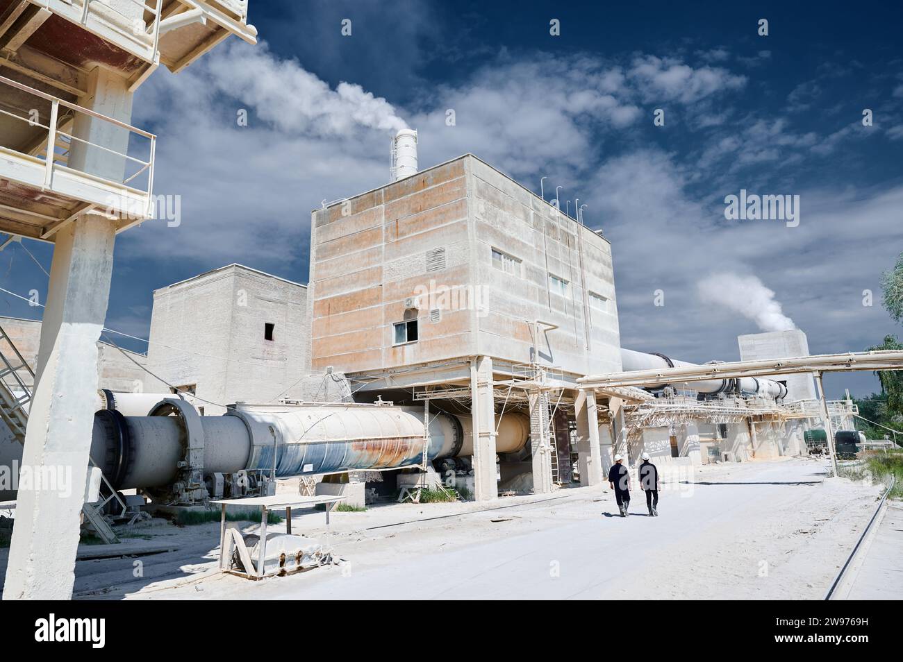 Factory of gas silica blocks bricks and calx production Stock Photo - Alamy