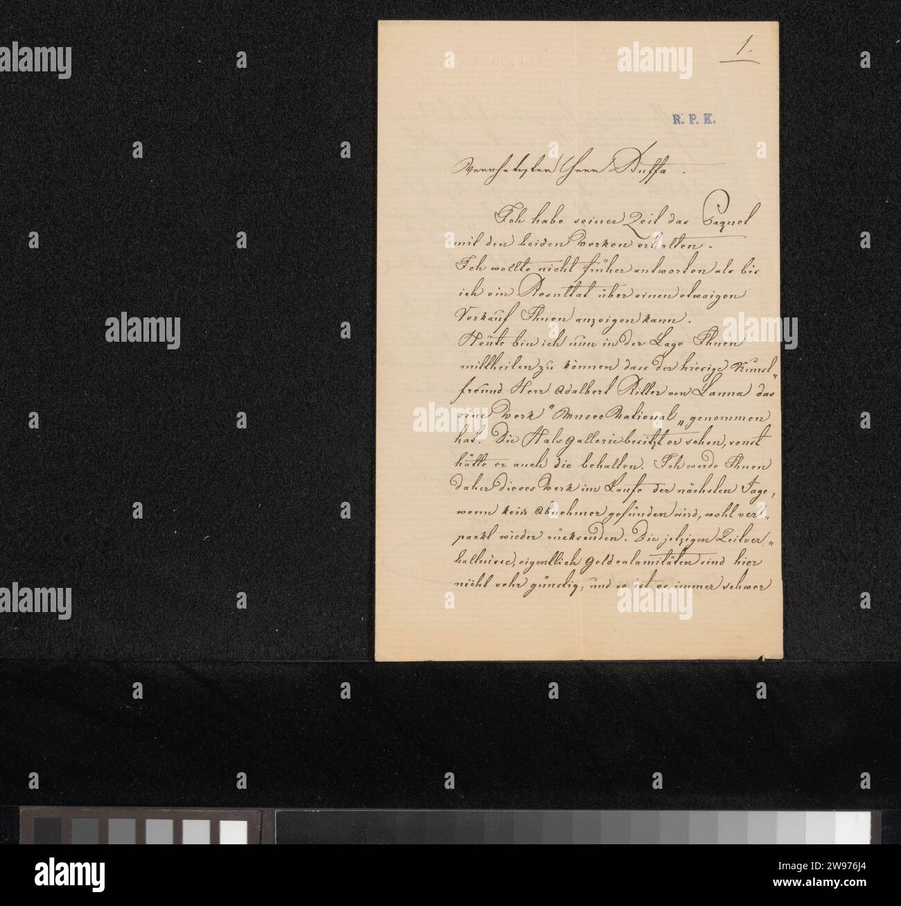 Letter Aan frans Buffa en zones, art association for Bohemia, Alois ...