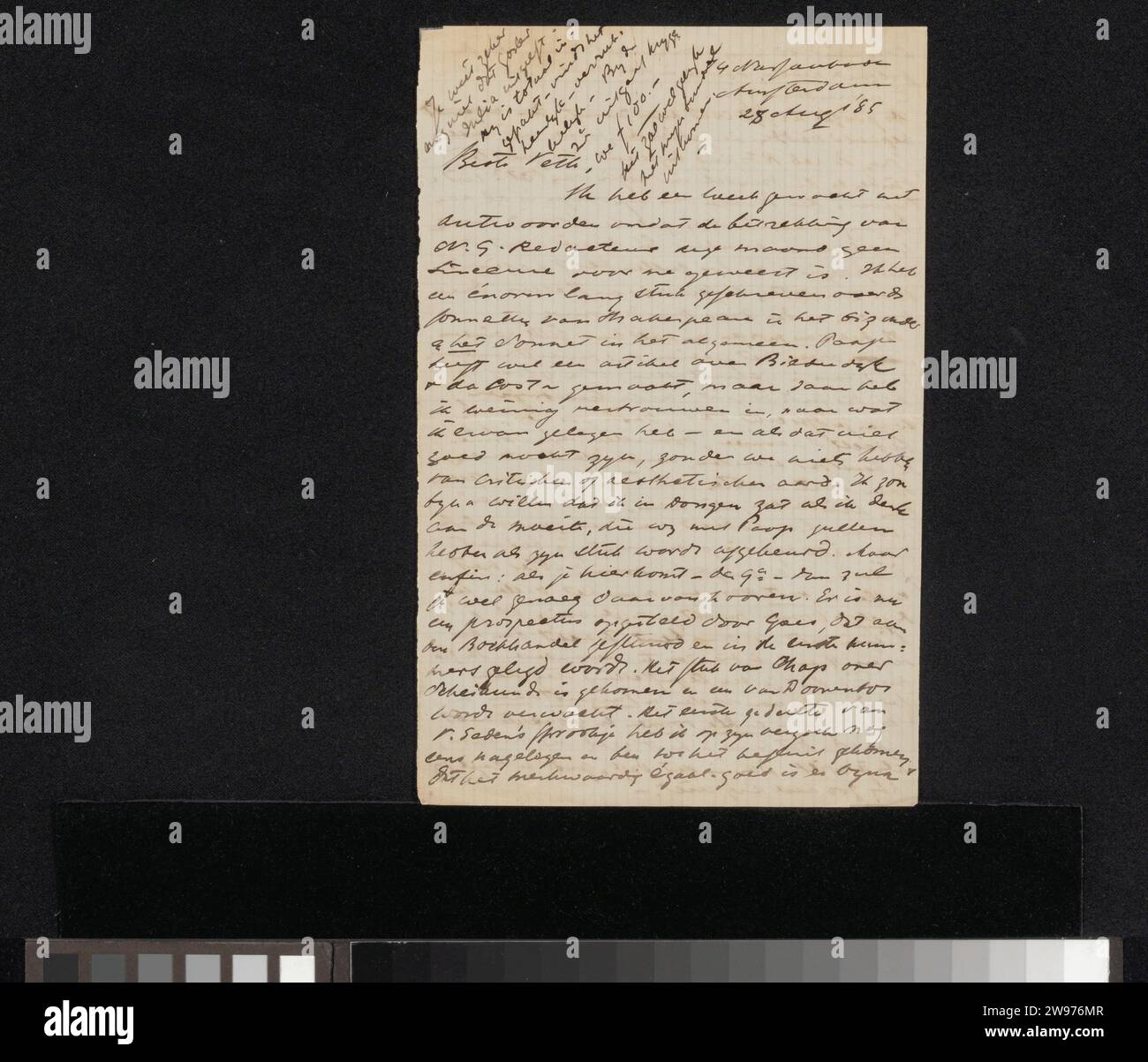 Letter to Jan Veth, Albert Verwey, 1885 letter Amsterdam ink writing ...