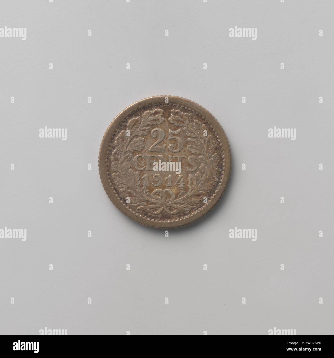 Dutch 25 cents, 1914, Wilhelmina (Queen of the Netherlands), 1914 coin ...