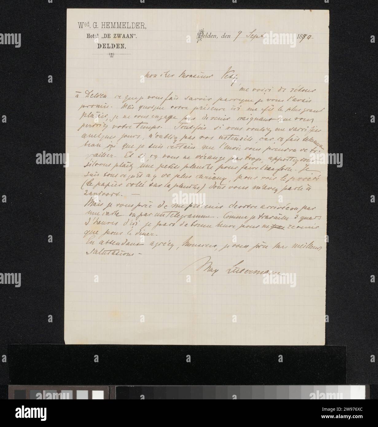 Letter to Jan Veth, Max Liebermann, 1890 letter Delden ink writing ...