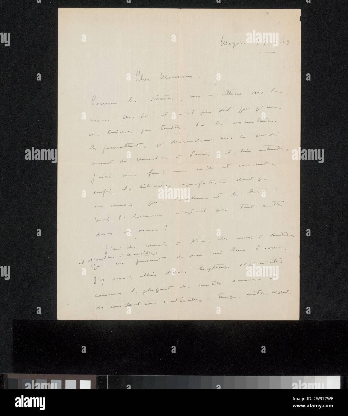 Letter to Philip Zilcken, Simonne Ratel, 1929 letter Megève paper. ink ...