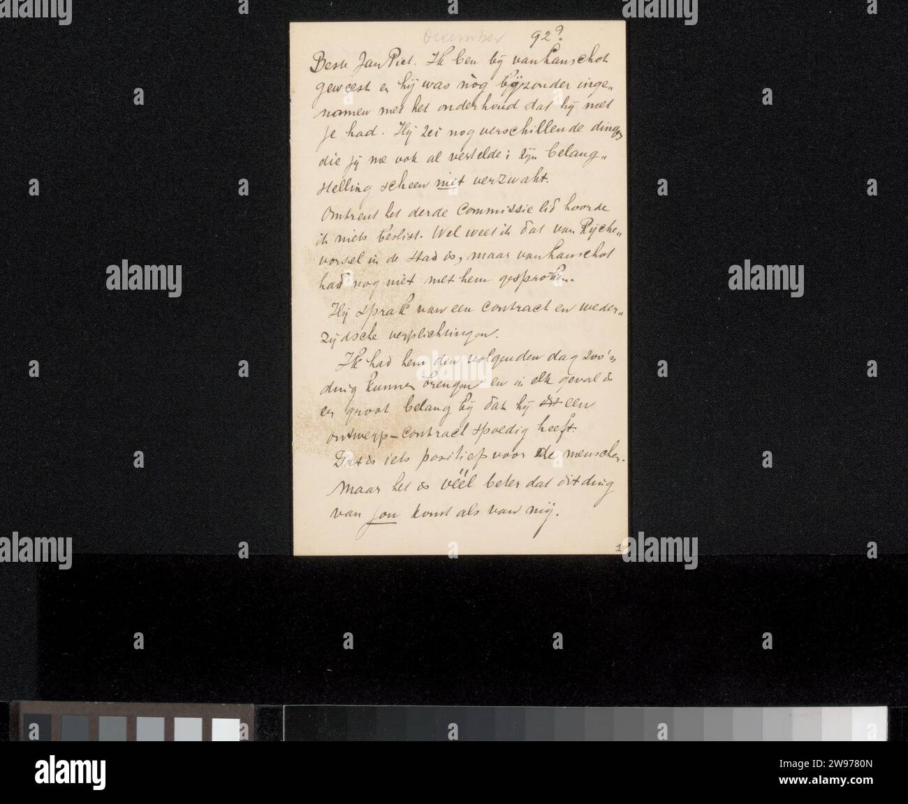 Letter to Jan Veth, Antoon Derkinderen, 1874 - 1925 letter Letter dated ...