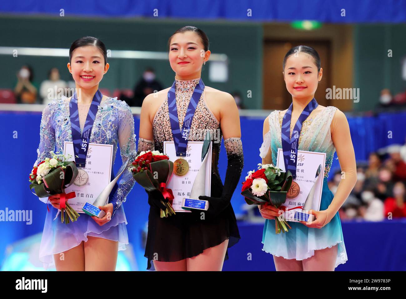 Nagano, Japan. 24th Dec, 2023. (L-R) Mone Chiba, Kaori Sakamoto, Mao ...