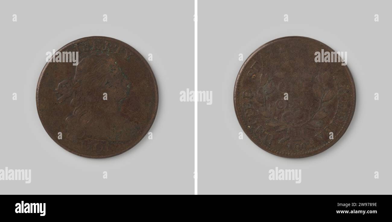 Cents from the United States of America, 1801 ,, 1801 coin Copper mint ...