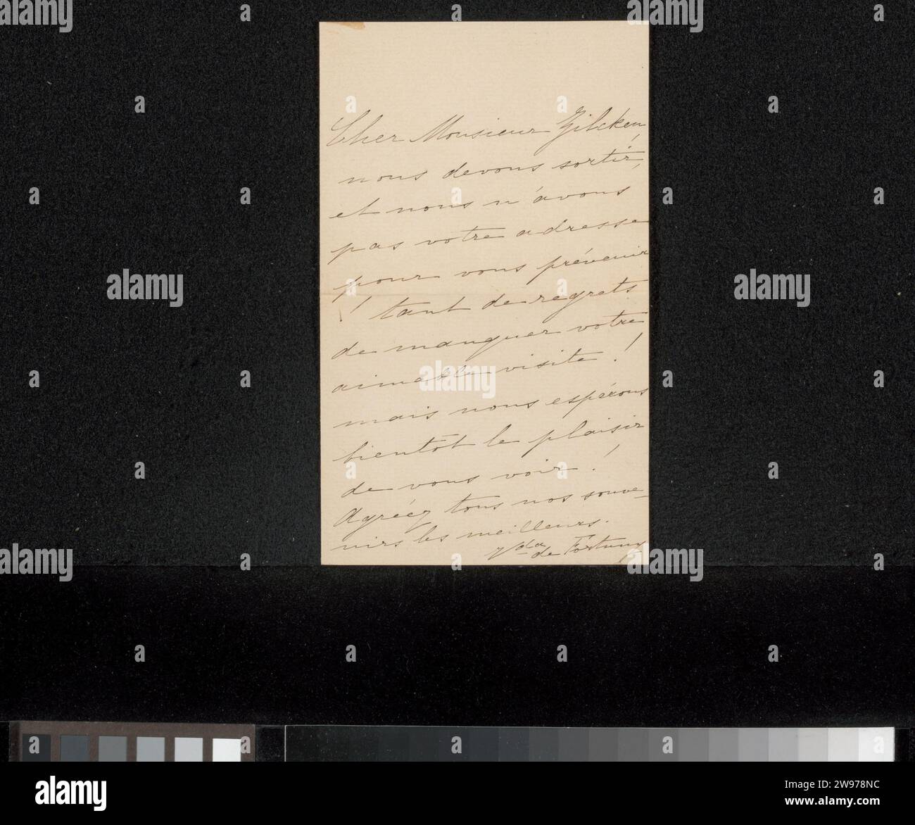 Letter to Philip Zilcken, 1856 - 1932 letter paper. ink writing ...