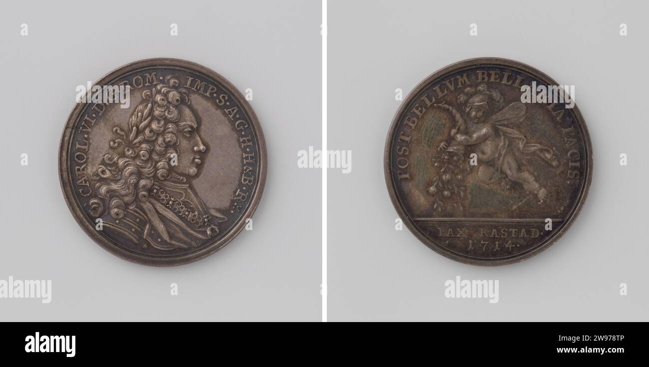 Peace of Rastatt, Georg Wilhelm Vestner, 1714 history medal Silver ...
