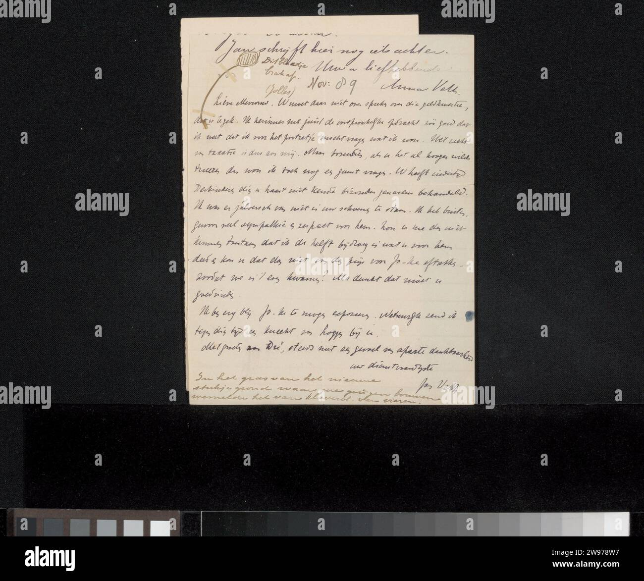 Letter to Jacoba Cornelia Jolles-Singels, Jan Veth, 1889 letter paper ...