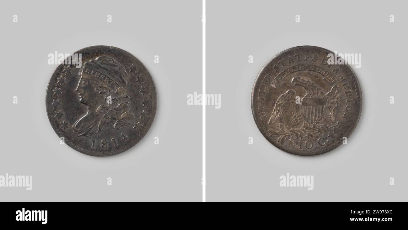 Dime or 10 cents from the United States of America, 1814 ,, 1814 coin ...