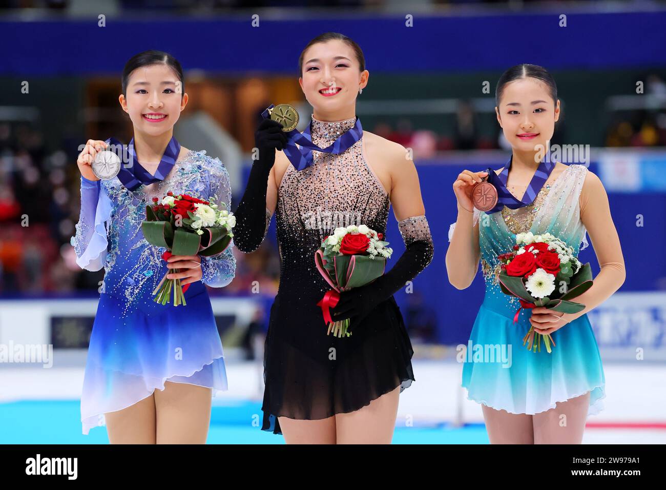 Nagano, Japan. 24th Dec, 2023. (L-R) Mone Chiba, Kaori Sakamoto, Mao ...