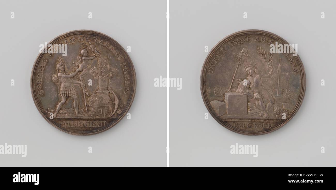 Start of the year 1762, Johan George Holtzhey, 1762 Silver medal. Front ...