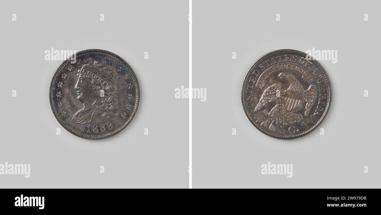 5 cents or ½ dime from the United States of America, 1833 ,, 1833 coin ...