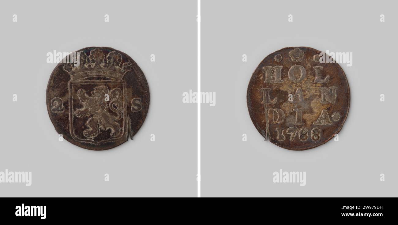 Dutch double penny, 1788, province of Holland, 1788 coin Silver coin ...