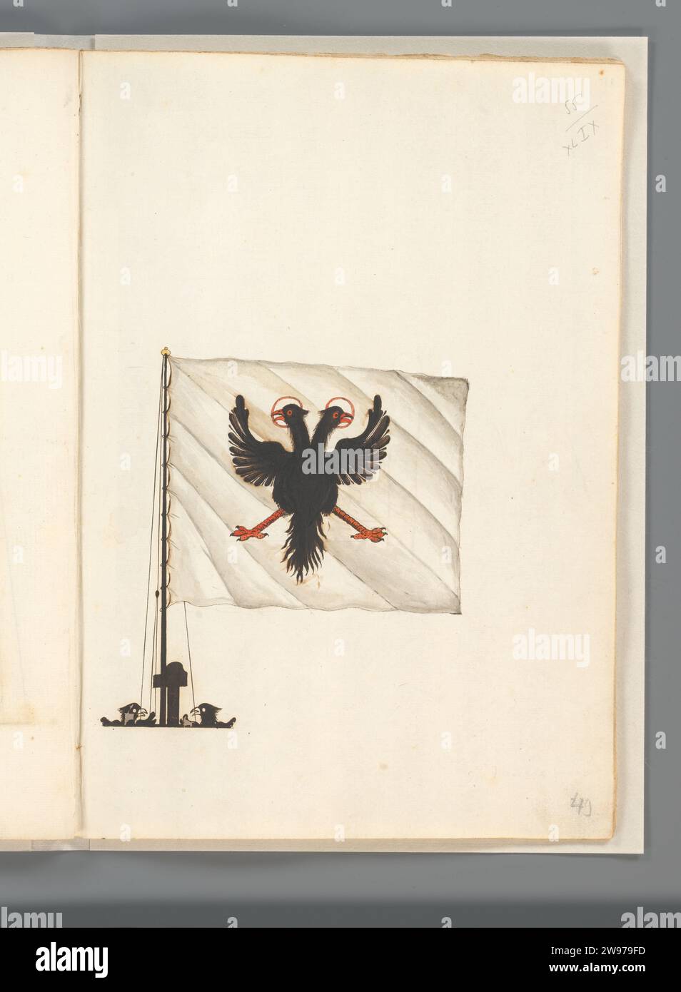 Naples flag, Anonymous, 1667 - 1670 drawing Flag of the Kingdom Naples ...