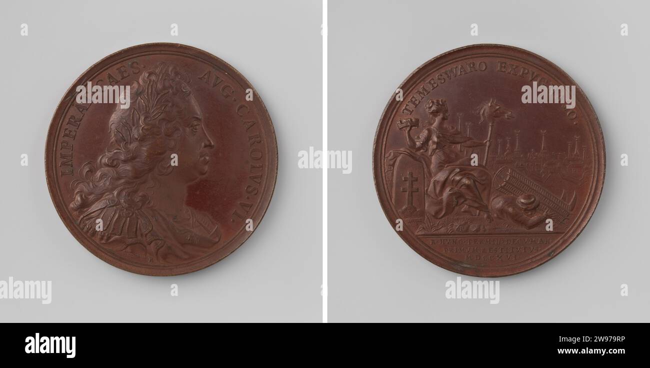 Conquest of Temesvar, Philippe Roëttiers (II), 1716 history medal ...