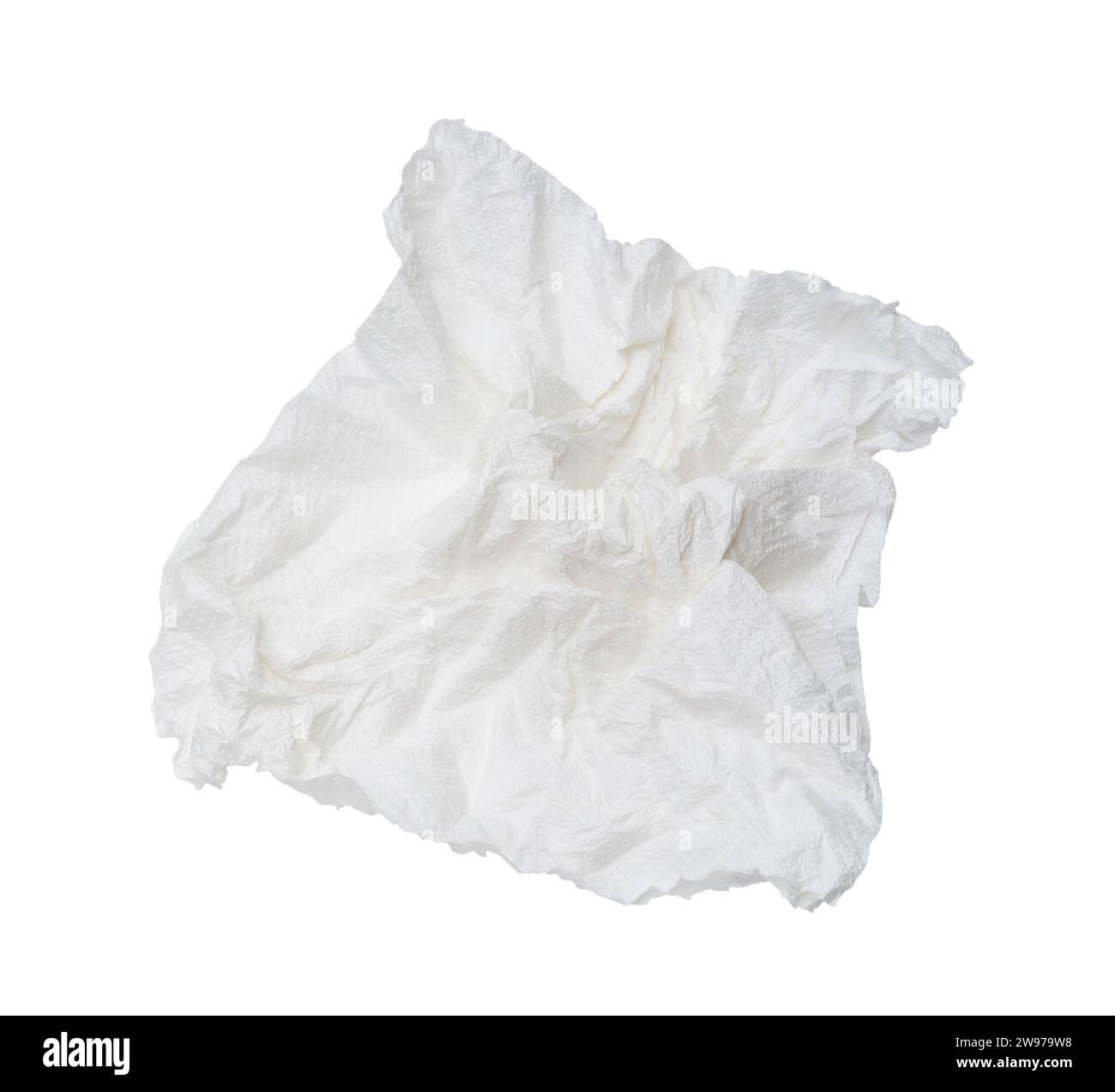 Wrinkled or crumpled white stencil or tissue paper after use from ...