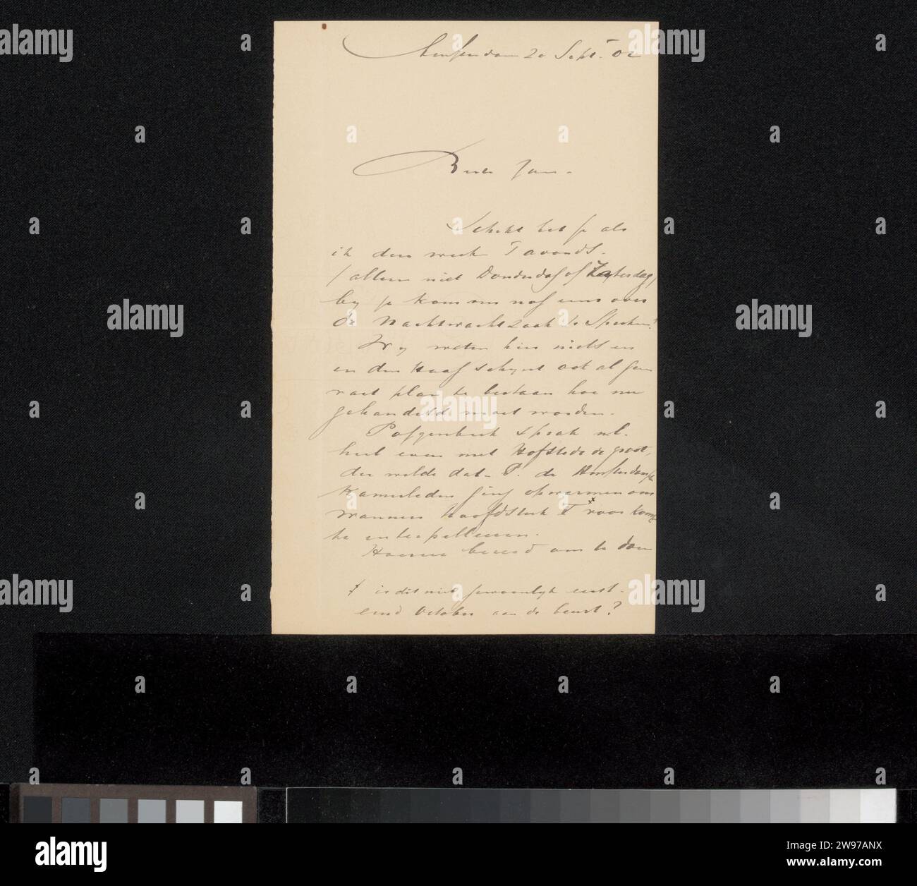 Letter to Jan Veth, Cornelis Gerardus' t Hooft, 1902 letter Amsterdam ...
