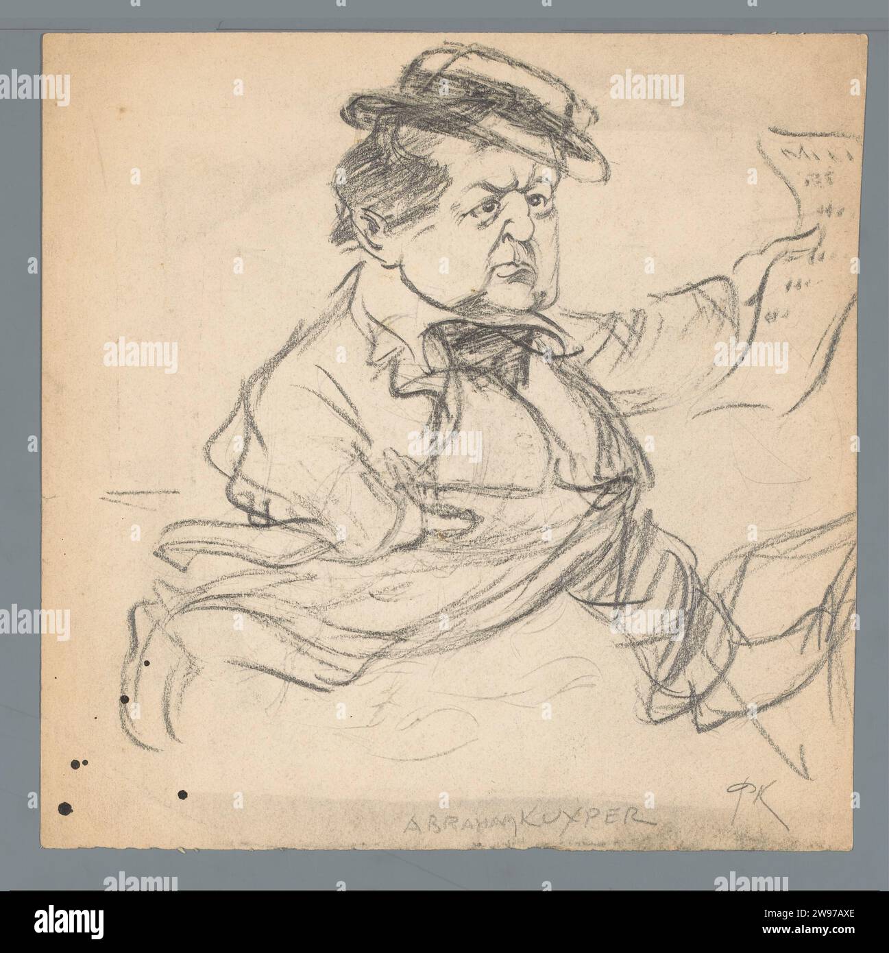 Abraham Kuyper, Patricq Kroon, 1900 - 1920 drawing Caricature of ...