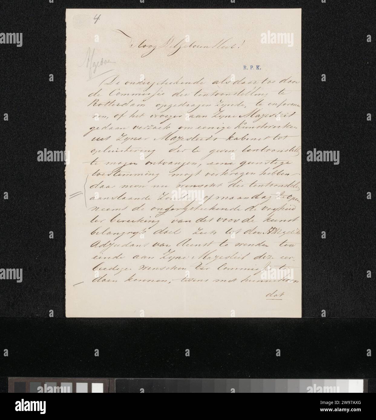 Letter to the King of the Netherlands Willem II, Hendrikus van de Sande ...