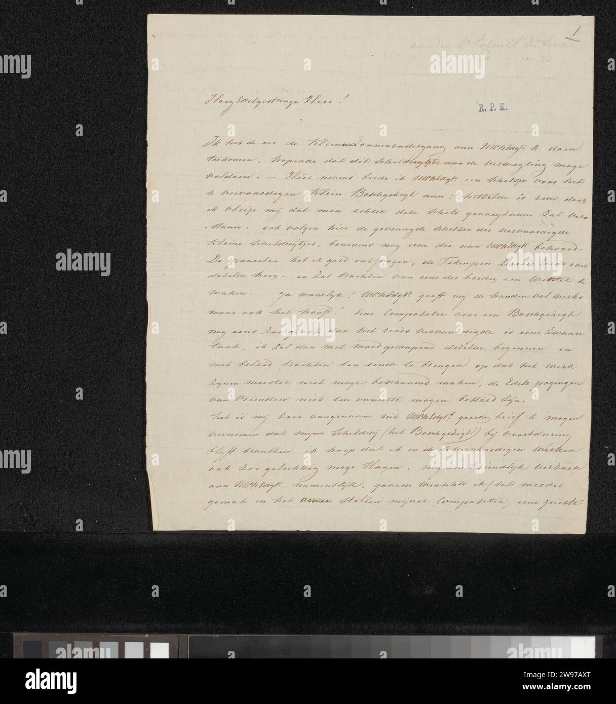 Letter to Alexander Pierre Philip Cornelis Robert de Ceva, Barend ...