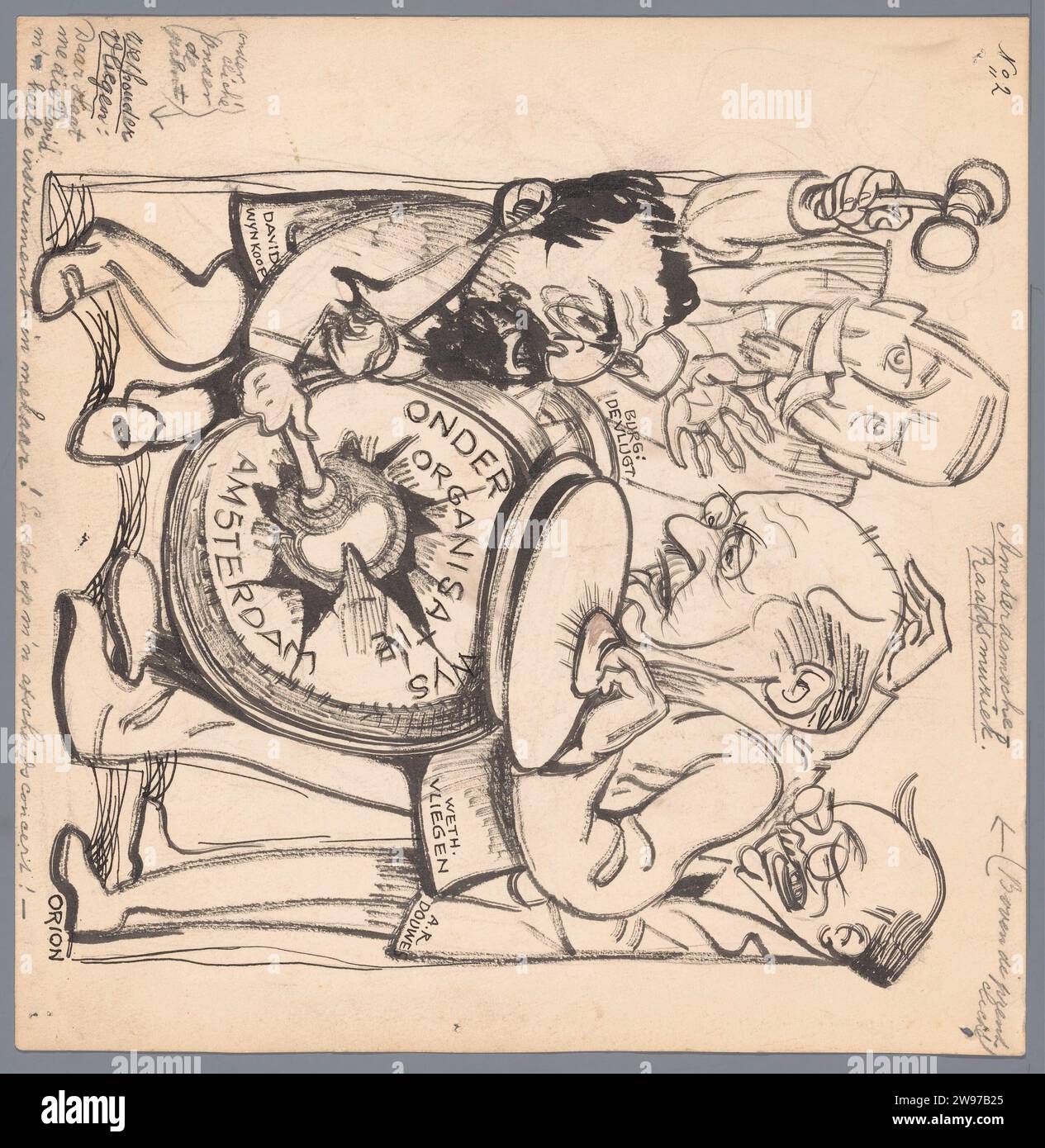 Amsterdam aldermen, Patricq Kroon, 1920 - 1924 drawing The Communist ...