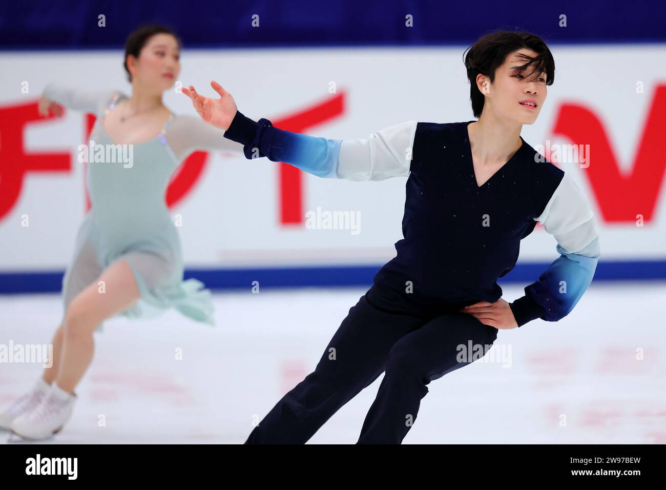 Nagano, Japan. 24th Dec, 2023. Azusa Tanaka Shingo Nishiyama Figure ...