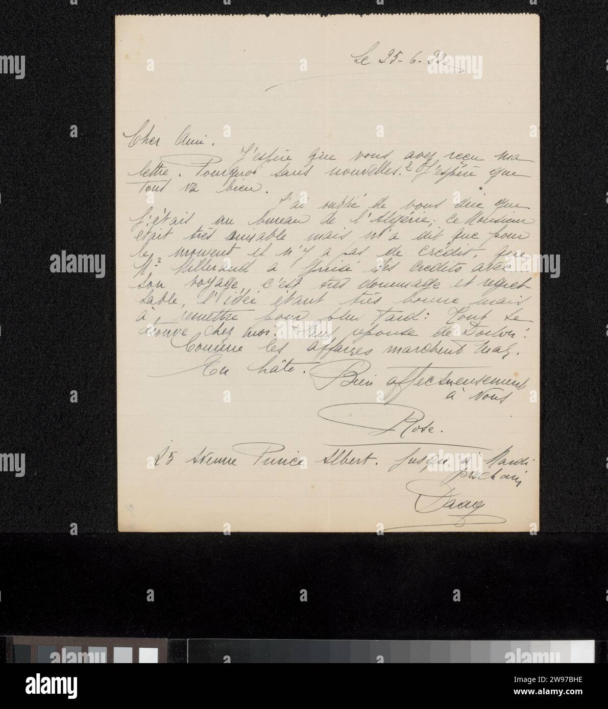 Letter to Philip Zilcken, 1922 letter Antwerp ink writing (processes ...