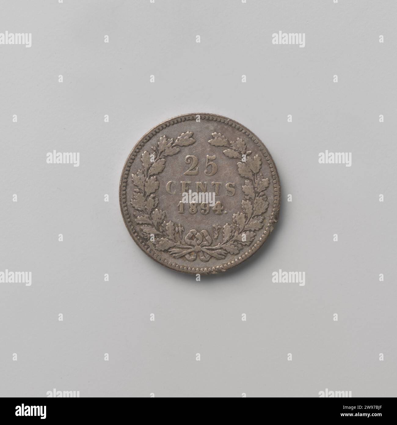 Dutch 25 cents, 1894, Wilhelmina (Queen of the Netherlands), 1894 coin ...