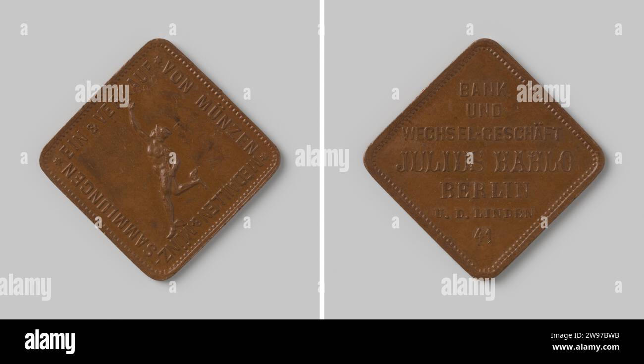 German advertising medal of banking and alternating company and coinse ...