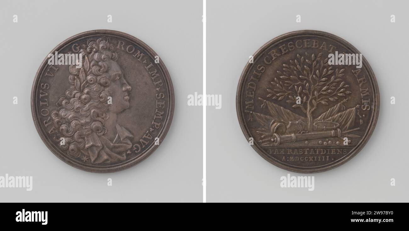 Peace of Rastatt, Georg Wilhelm Vestner, 1714 Silver medal. Front ...