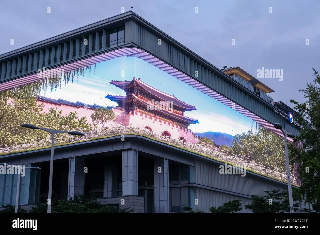 Seoul, South Korea - 11 July 2022: a large-scale LED panel displaying ...