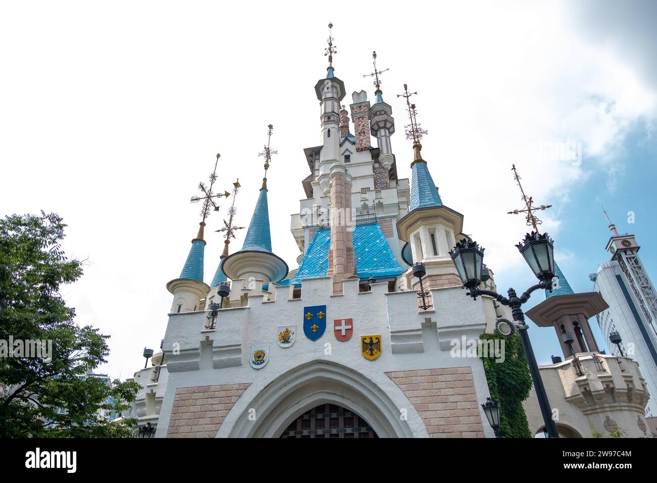 Seoul, South Korea - 15 July 2022: The castle in Magic Land, an outdoor ...