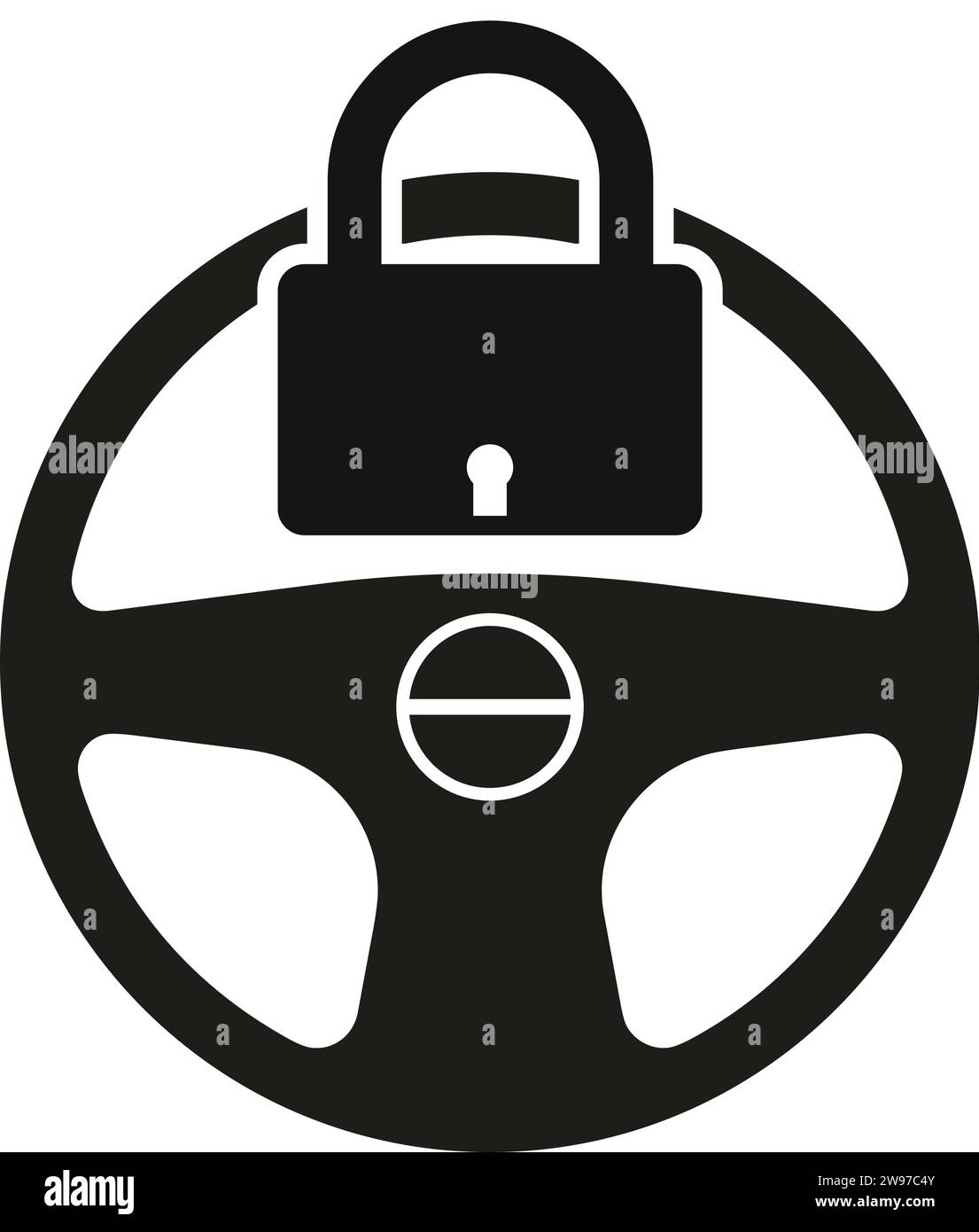 Vehicle Steering lock sign vector | Steering Locked | Automated driving ...