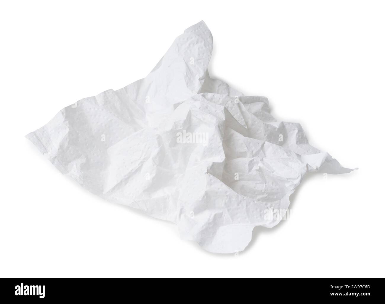 Wrinkled or crumpled white stencil or tissue paper after use from ...