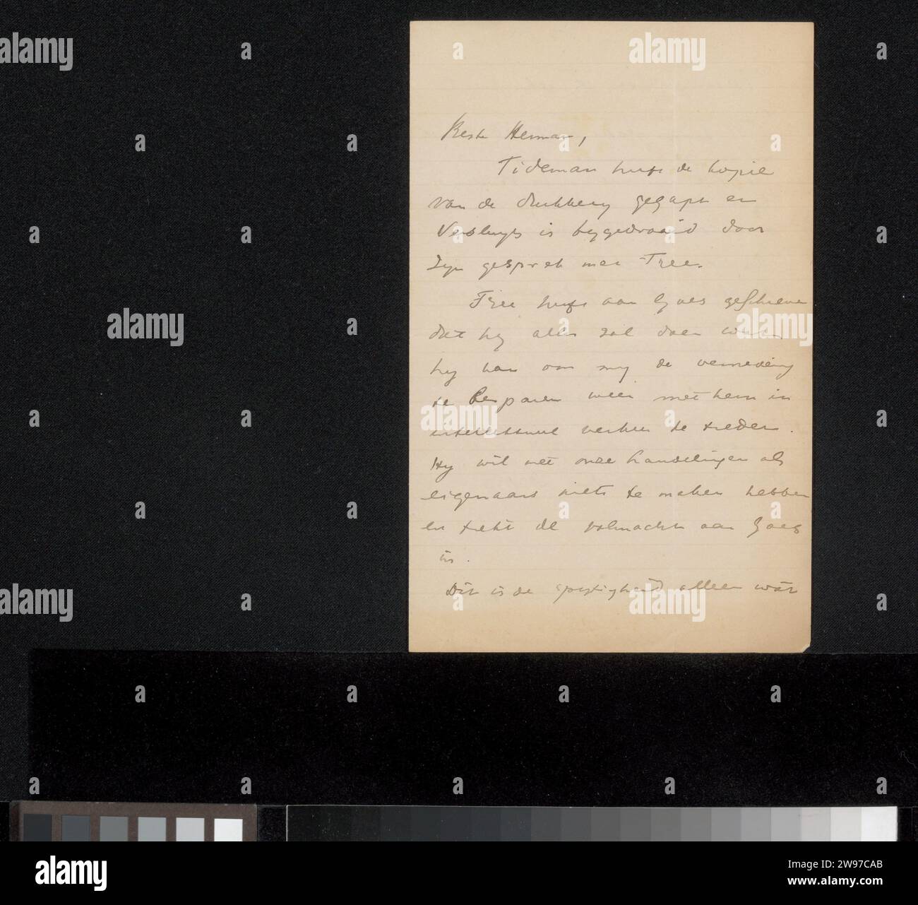Letter to Herman Gorter, Albert Verwey, 1875 - 1927 letter ink writing ...