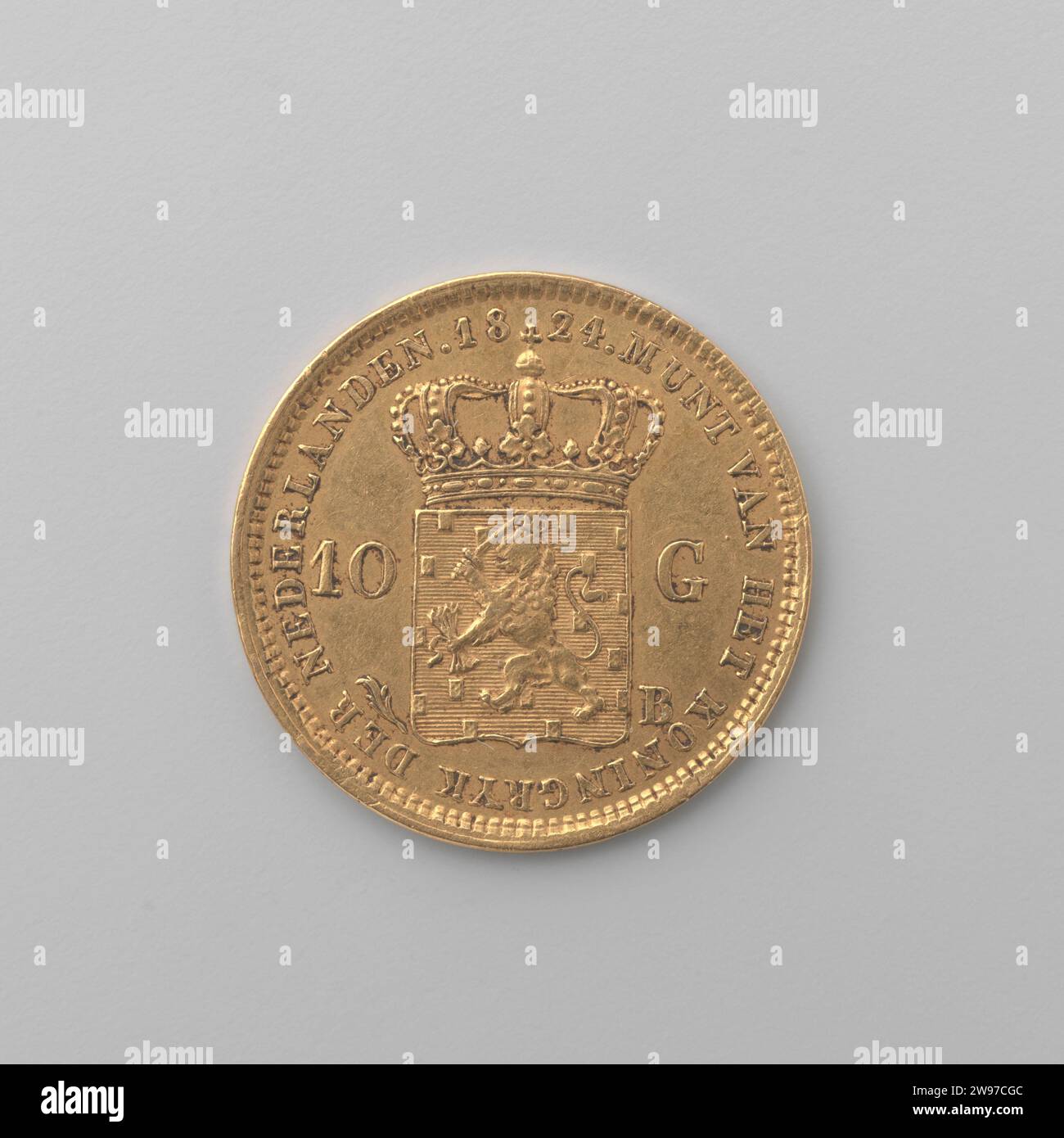 Dutch 10 guilders, 1824, Willem I (King of the Netherlands), 1824 coin ...