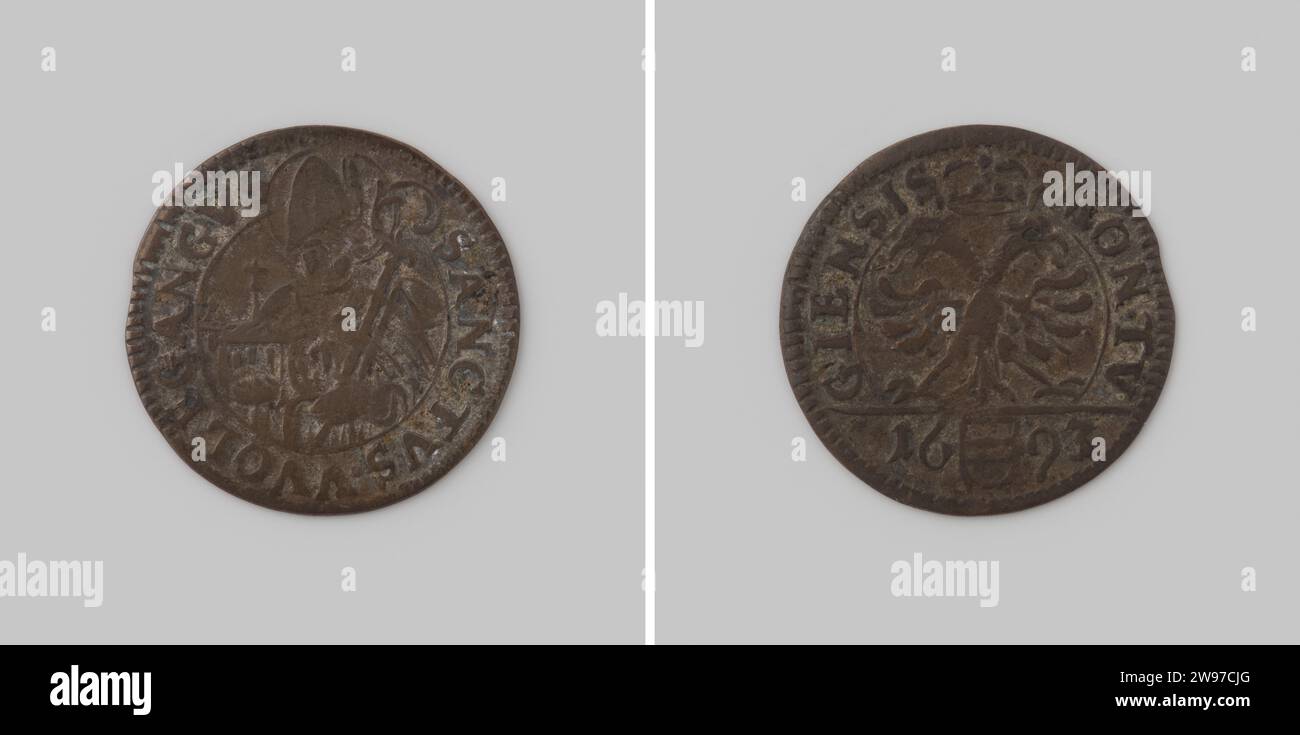 Schilling from the Kanton Zug, 1693 ,, 1693 coin Silver coin. Front ...